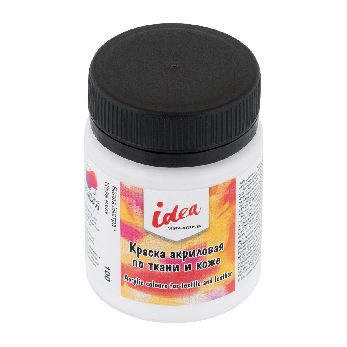 VISTA-ARTISTA idea краска акриловая по ткани и коже, 50 мл, 100 Белая Экстра (White extra), ITA-50