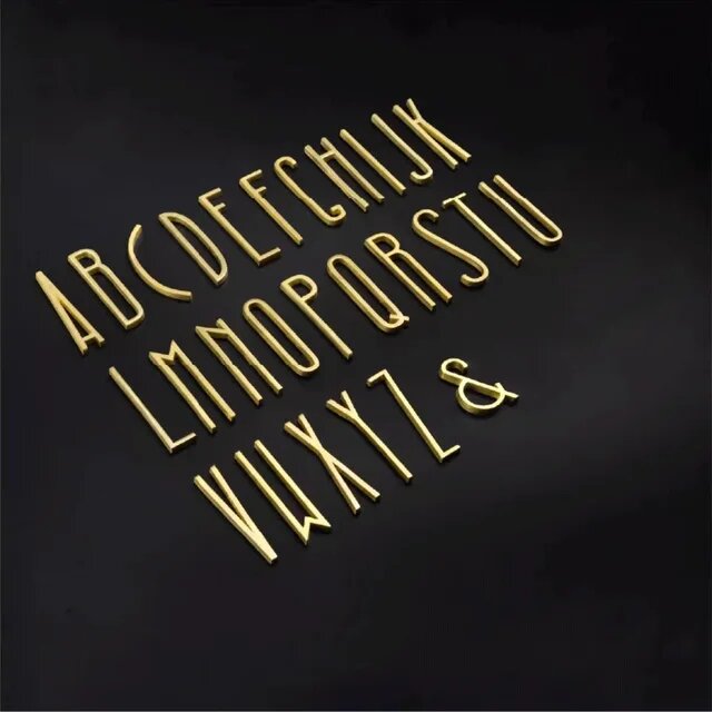 1 шт. Набор из цельной латуни с золотыми цифрами и буквами для дома, отеля, мастерской, офиса, компании, общежития, для самостоятельного изготовления настенного украшения с цифрами от 0 до 9.