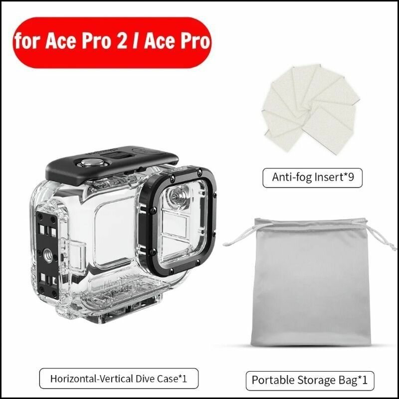 Эксклюзивный водонепроницаемый бокс aMagisn для камер Insta360 Ace Pro 2 и AcePro, обеспечивающий герметичную защиту на глубине до 60 метров под водой