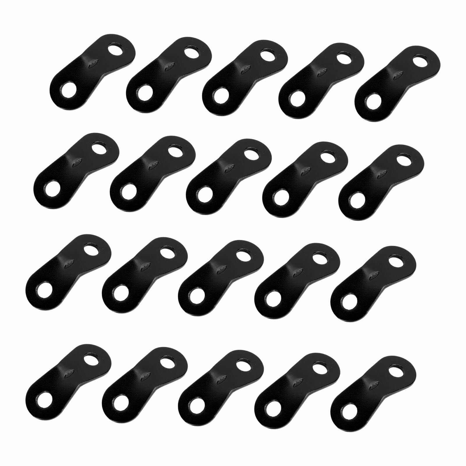 20Pcs Rope Tensioner Aluminum Alloy Slip Resistant Dual Holes Rugged Cord Adjuster for Camping Hiking Outdoor Activities Black