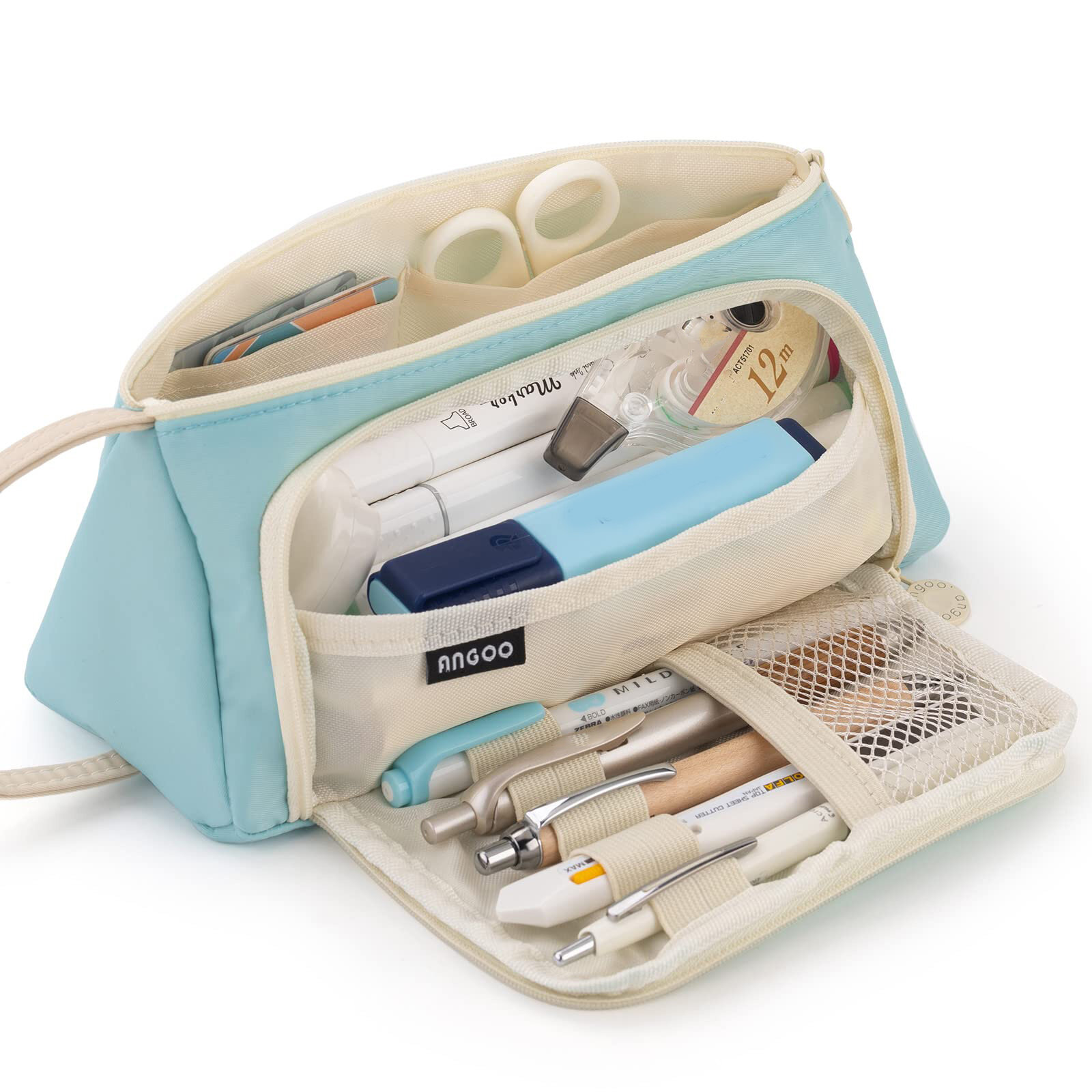 Чехол для карандашей большого объема из канвы, большой футляр для маркеров, простой пенал, сумка для канцелярии, органайзер для школы, колледжа, офиса для подростков, девушек, взрослых, студентов, Полиэстер, Зippers