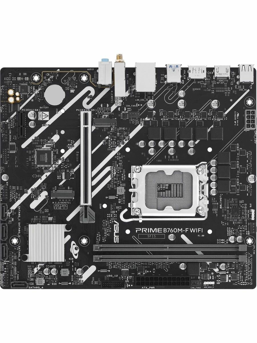 Материнская плата Asus PRIME B760M-F WIFI Soc-1700 Intel B760 2xDDR5 mATX AC 97 8ch(7.1) GbLAN RAID+HDMI+DP