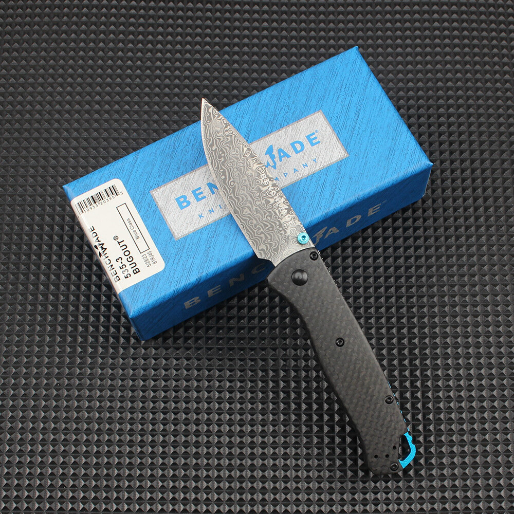 Benchmade535 Складной нож с дамасским лезвием и легкой карбоновой рукоятью, инструмент для кемпинга и выживания на природе