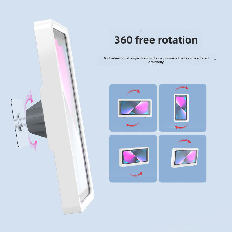 Коробка для мобильных телефонов с сенсорным экраном в ванной комнате, водонепроницаемая, без перфорации, настенная, для туалета, с функцией преследования, для игры, ленивый подставка, рама для мобильных телефонов (улучшенные модели могут вращаться на 360