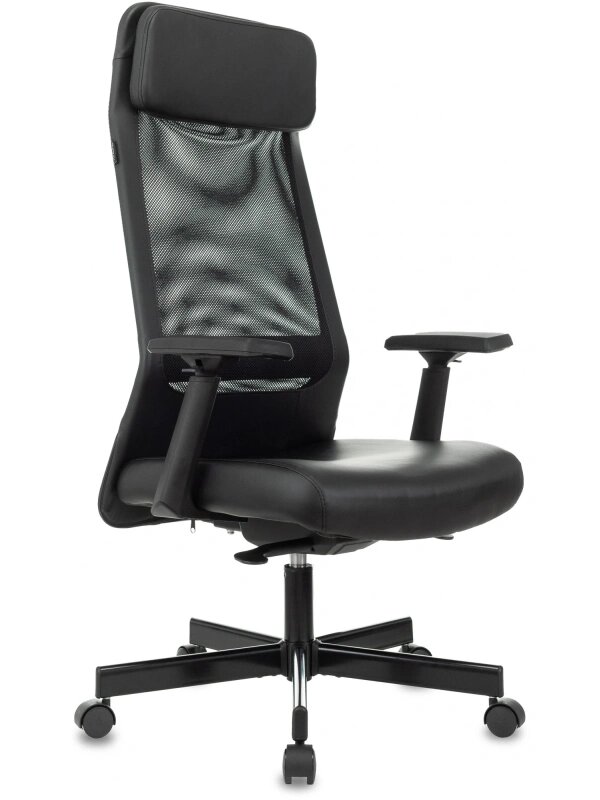 Кресло руководителя Бюрократ T-995, обивка: эко. кожа/сетка, цвет: черный
