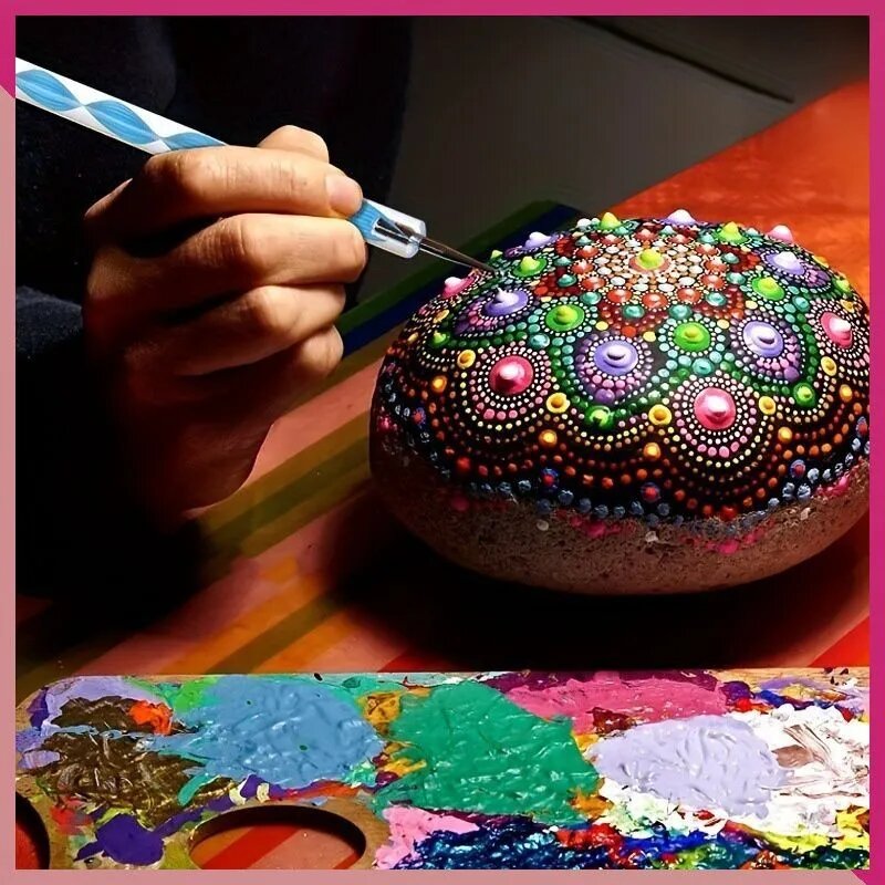 20 шт. Инструменты для раскрашивания Мандалы для раскрашивания камней Набор трафаретов для мандалы