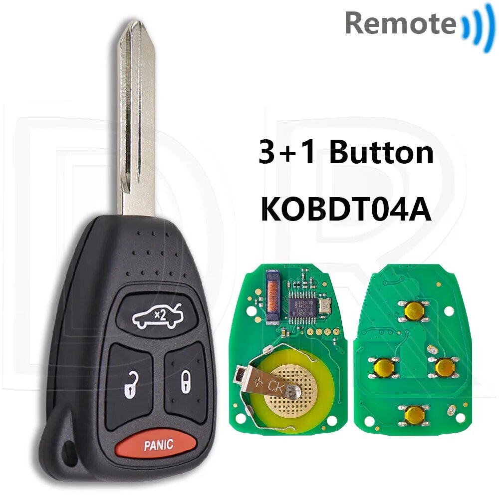 Дистанционный ключ KOBDT04A 3+1 кнопки 433MHz для Jeep Chrysler Dodge