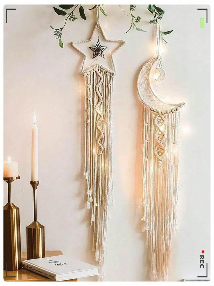 1 подвеска-луна ручной работы, длина 115 см, в стиле бохо, для украшения комнаты, на Рождество, в подарок