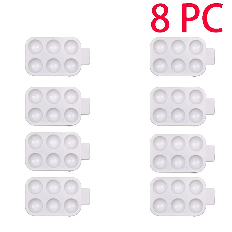 Палитра для акварели 6 лунок, BP110-8PCS, Белый