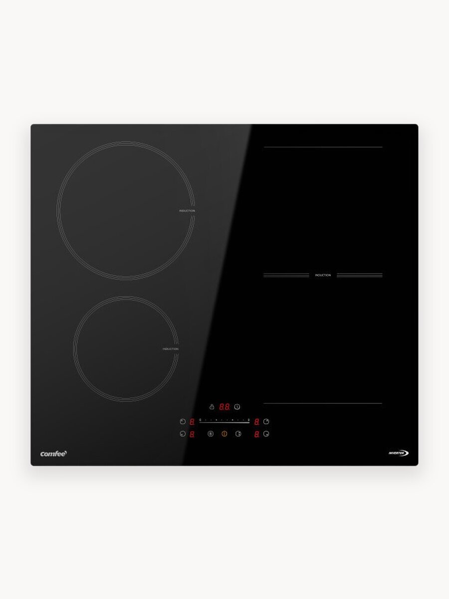 Индукционная варочная панель Comfee CIH611, инвертор,60 см, Flex зона, сенсорное, слайдер, Boost, автообнаружение посуды