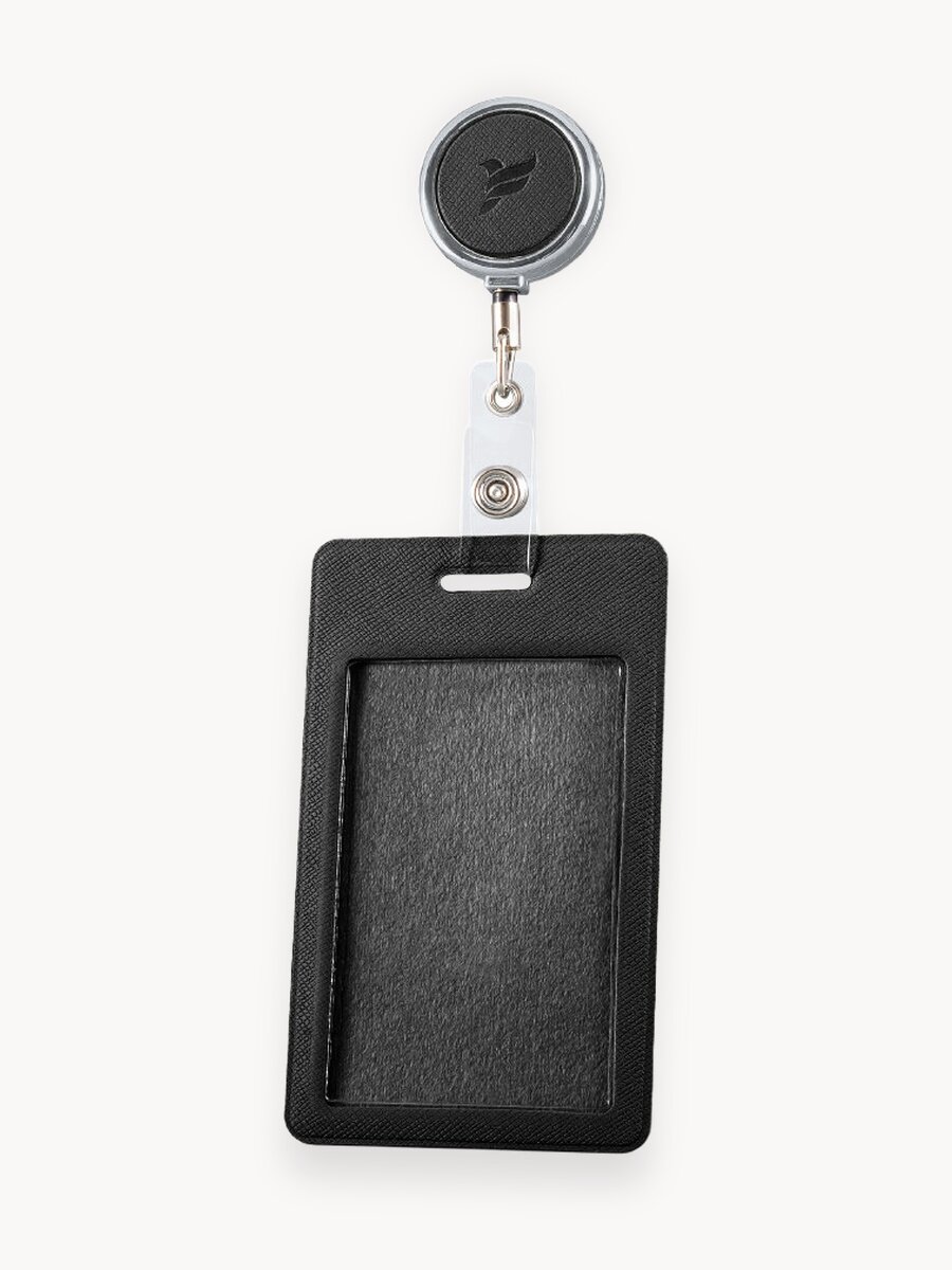 Вертикальный держатель Flexpocket, металлический, экокожа, чёрный, 63x104x87мм