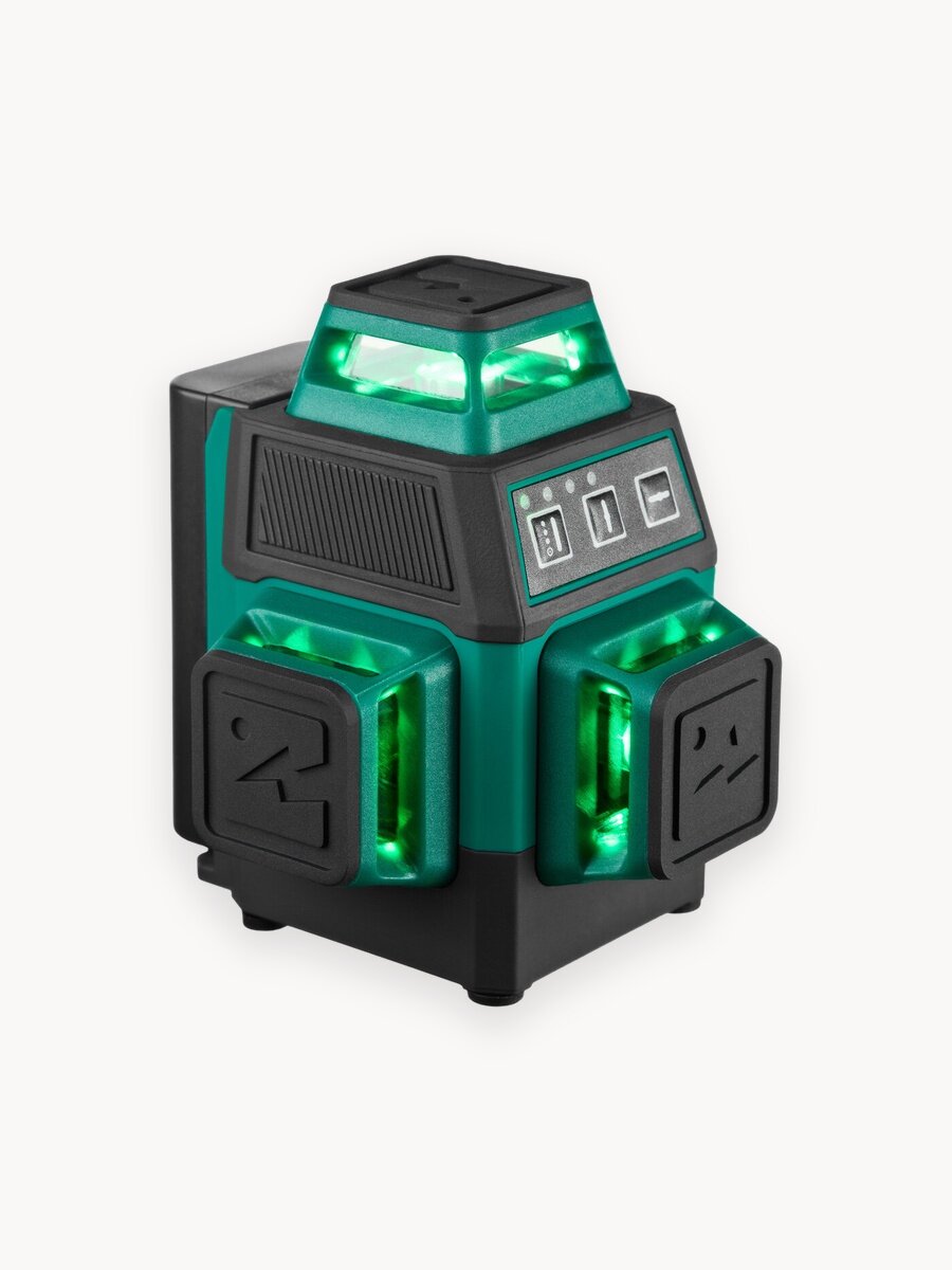 Лазерный уровень 3D Rokodil Ray Air, самовыравнивающийся нивелир, 12 зеленых линий 360°