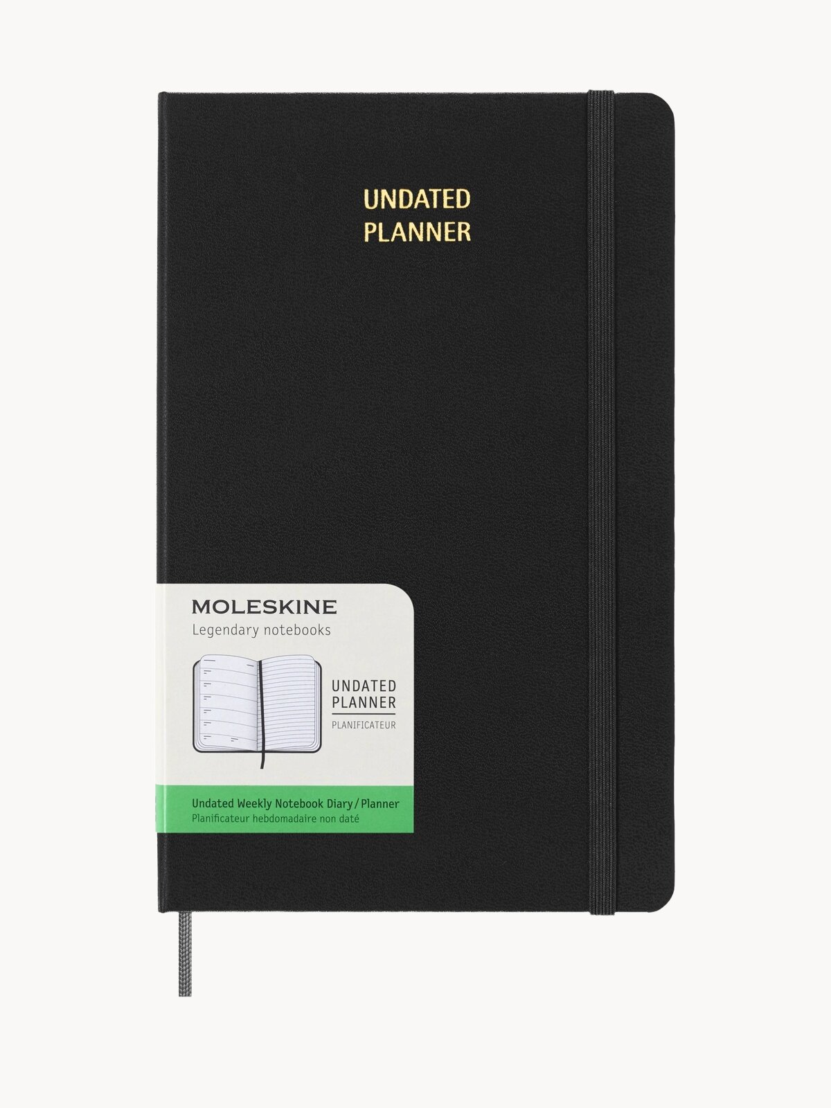 Еженедельник недатированный Moleskine Classic A5 WKNT твердая обложка, черный (арт. DHUNDB12WN301)