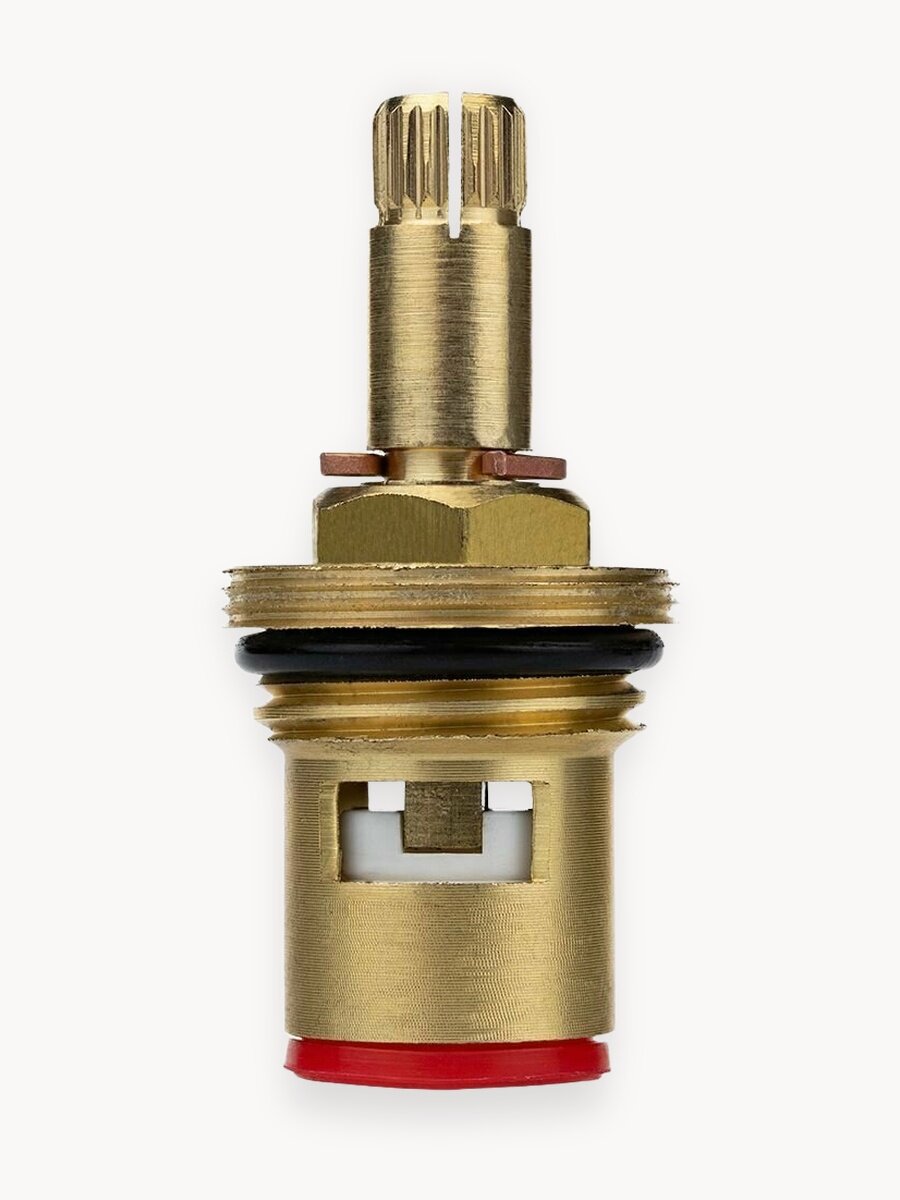 Кран букса керамическая для смесителя, 1/2", 8 мм х 20 шл, угол поворота 90, с доп. резьбой