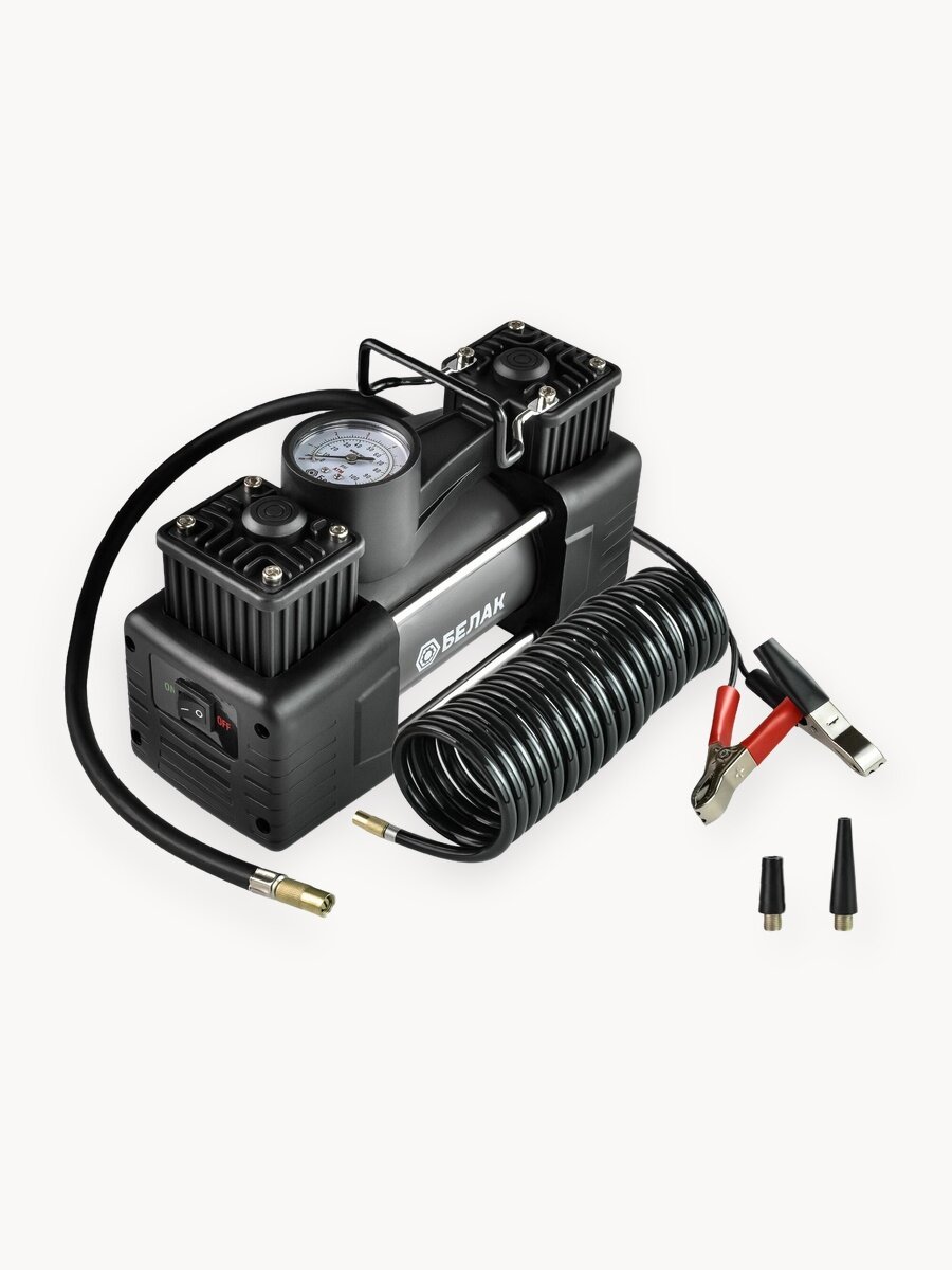 Компрессор автомобильный двухпоршневой / Насос электрический от клемм аккумулятора 12v / "Мистраль - 75МК" 75л/мин БАК.99173