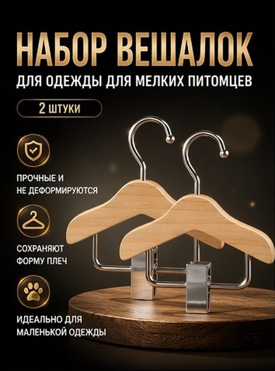 Вешалки Для Одежды Для Домашних Животных 2 Штуки Бежевый 10.20X10.00X1.20Cm
