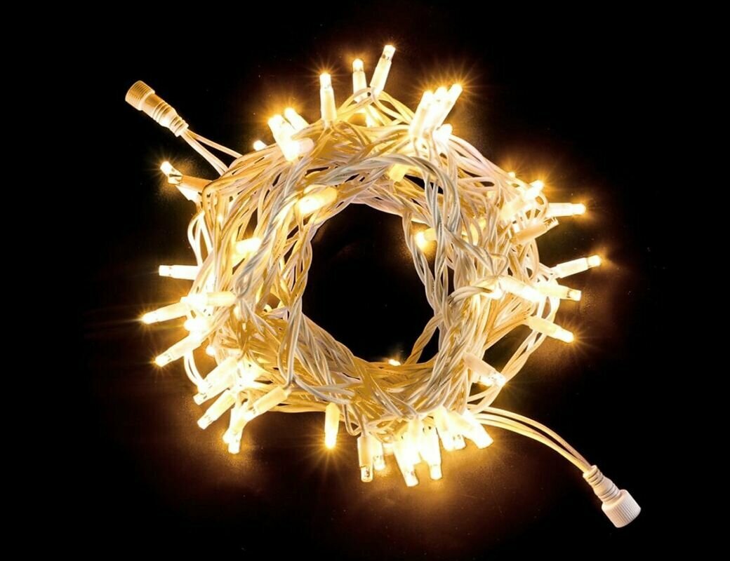 Уличная гирлянда Legoled 100 экстра теплых белых LED, 10 м, белый каучук, соединяемая, IP65, BEAUTY LED