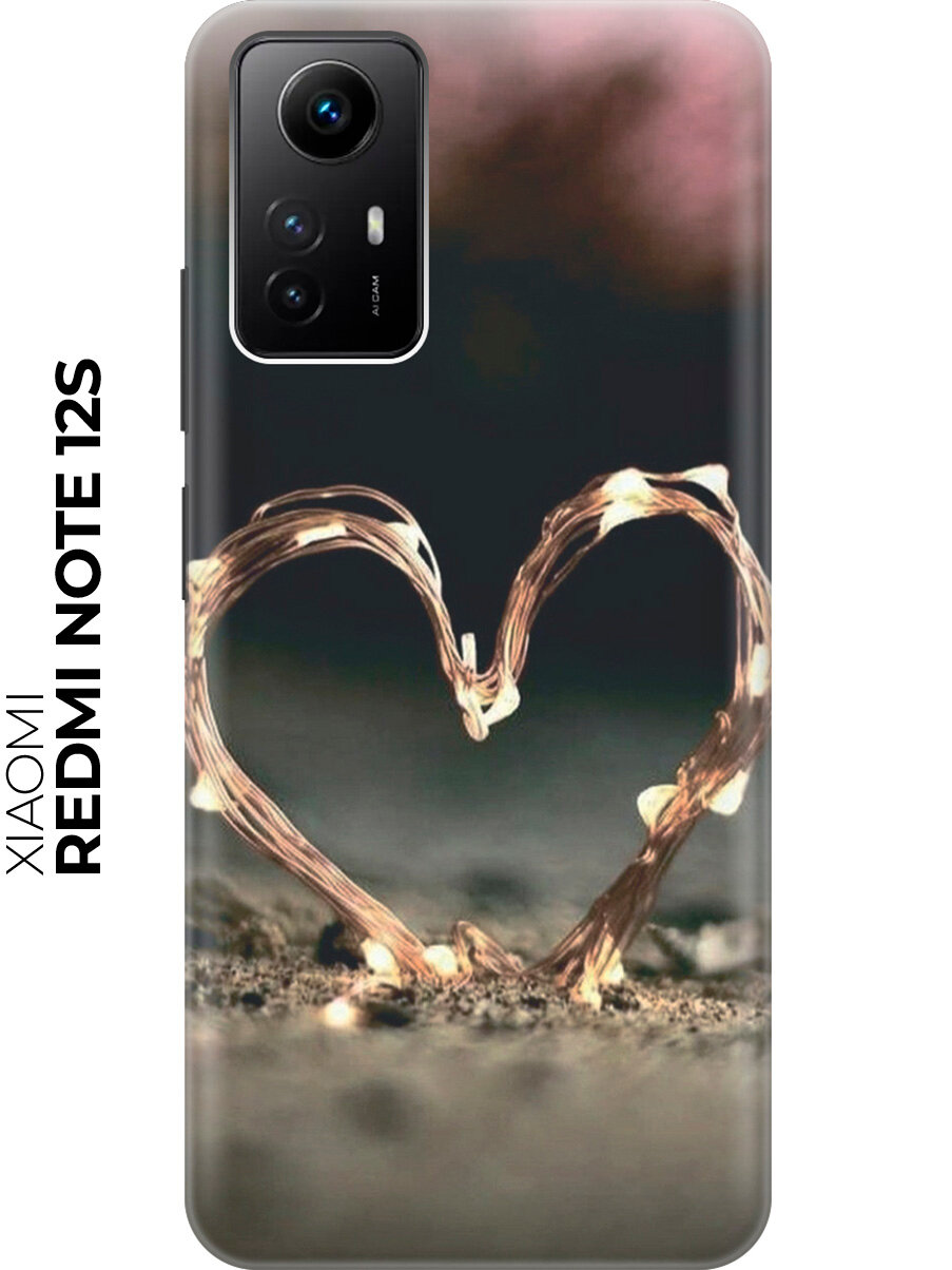 Силиконовый чехол на Xiaomi Redmi Note 12s / Сяоми Редми Ноут 12с с рисунком "Светящееся сердце"