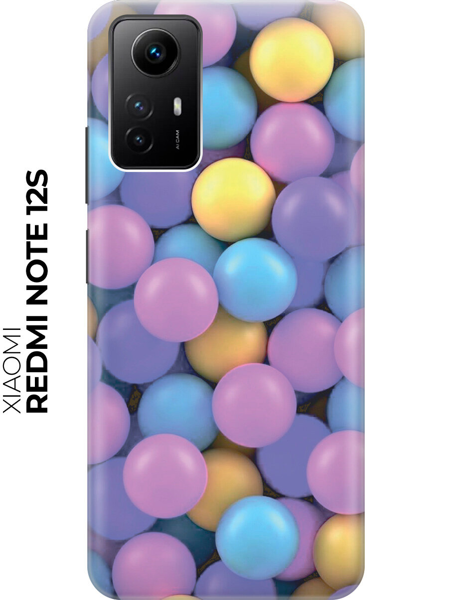Силиконовый чехол на Xiaomi Redmi Note 12s / Сяоми Редми Ноут 12с с рисунком "Сиреневые шары"