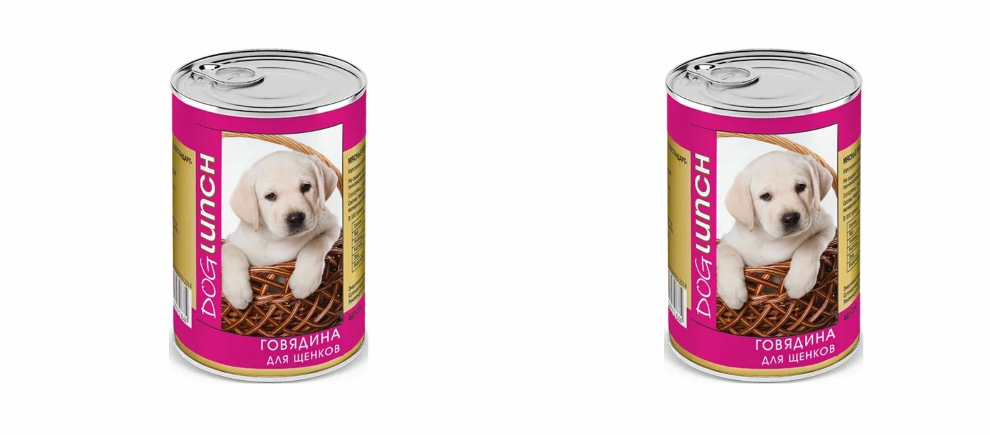 Dog Lunch консервы для щенков Говядина,410 г,2 шт