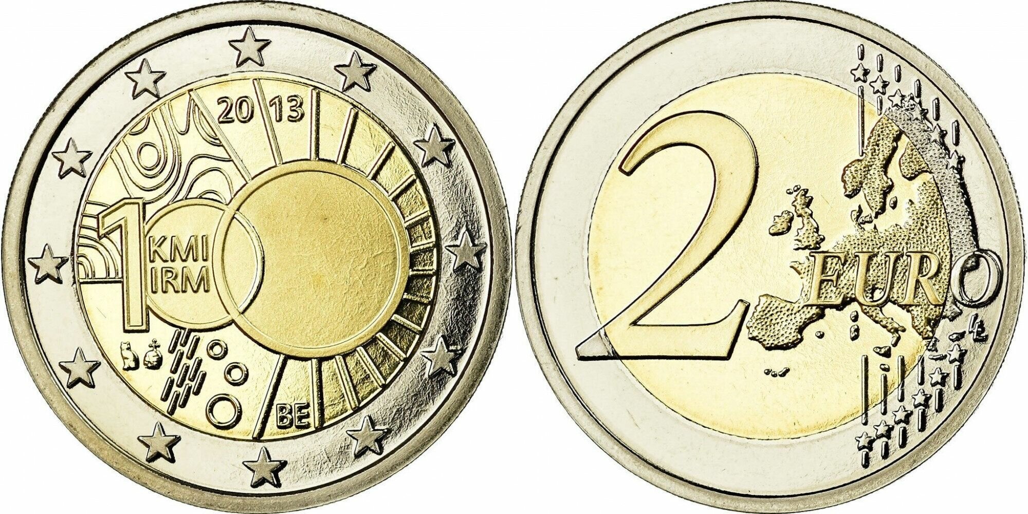 Бельгия 2 евро, 2013 100 лет Королевскому Метеорологическому Институту
