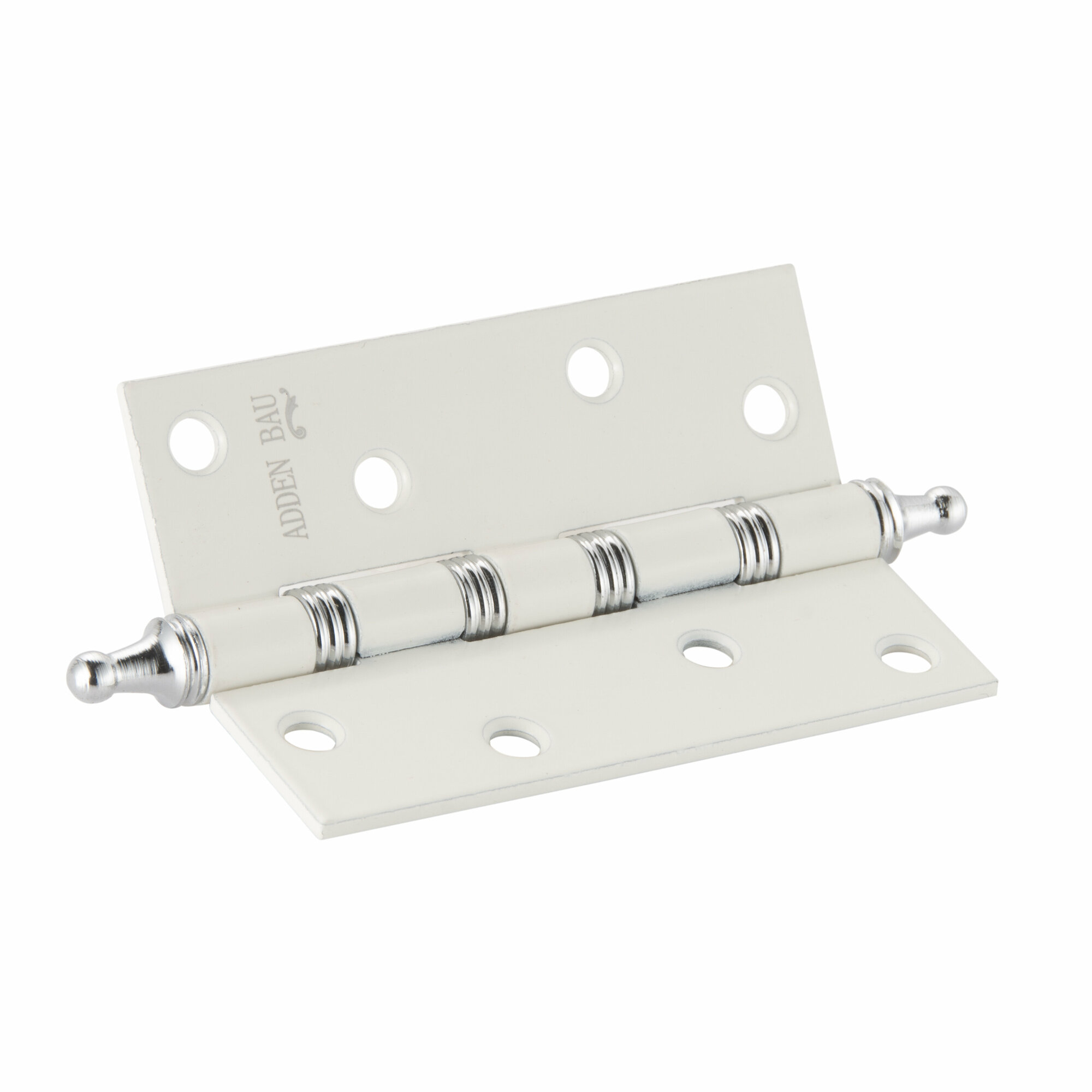 Петля дверная универсальная ADDEN BAU 100X70X2.5 4W WHITE / CHROME (комплект 2 штуки)