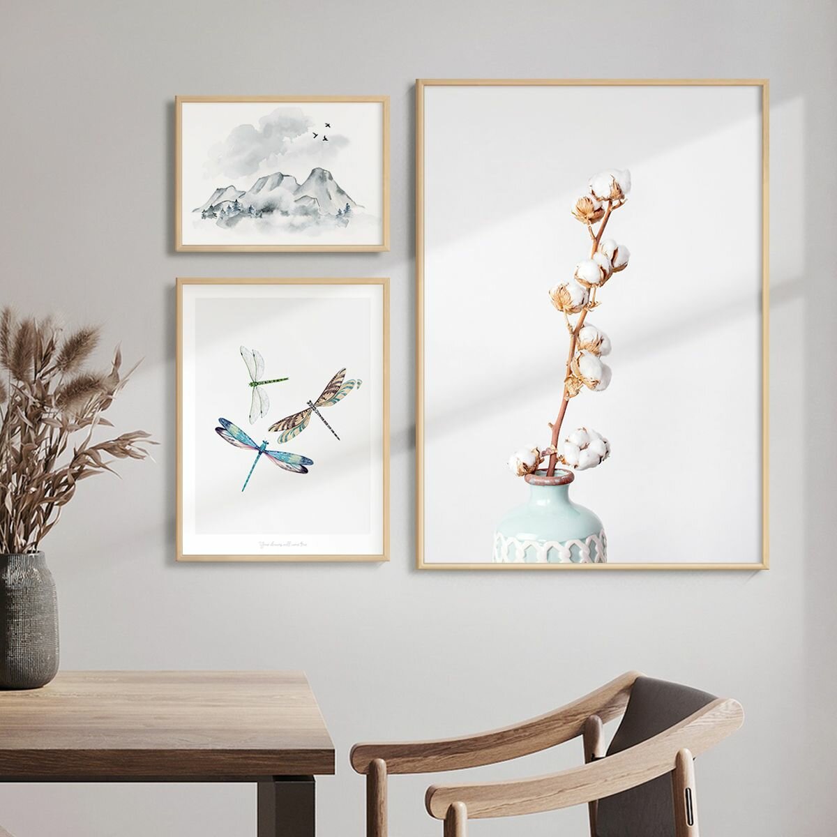 Набор постеров 3 шт "Иллюстрации в японском стиле" плакат для интерьера, картина на стену