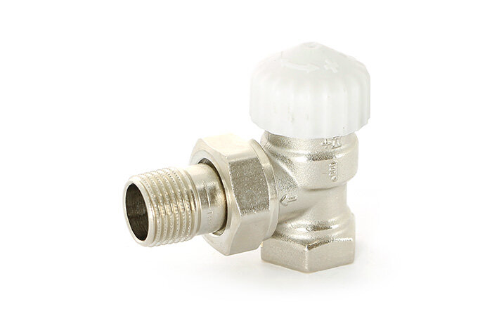Вентиль термостатический НВ UNI-FITT угловой 1/2" никелированный с разъёмным соединением
