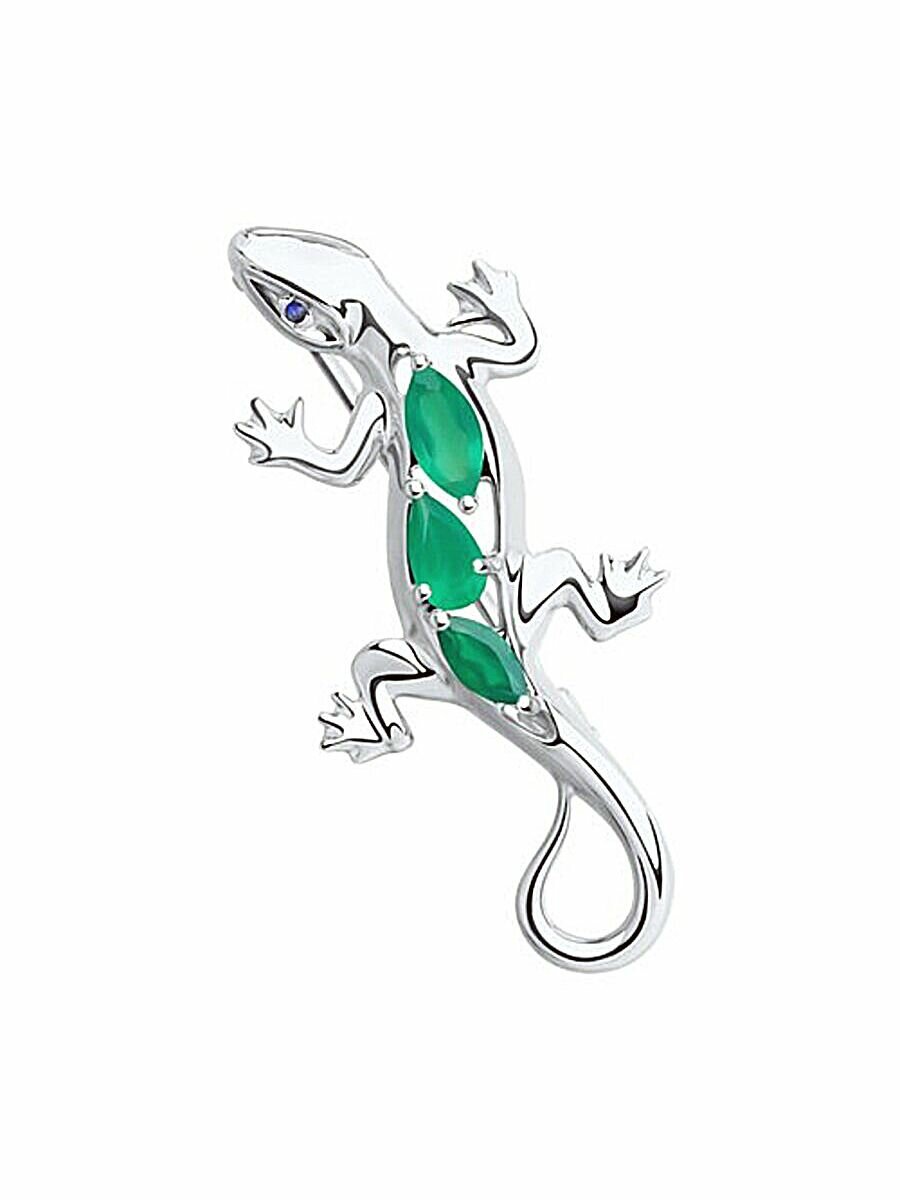 Брошь, серебро, 925 проба, родирование, агат