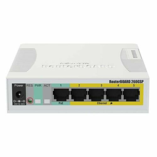 Коммутатор MIKROTIK RB260GSP, управляемый [css106-1g-4p-1s]