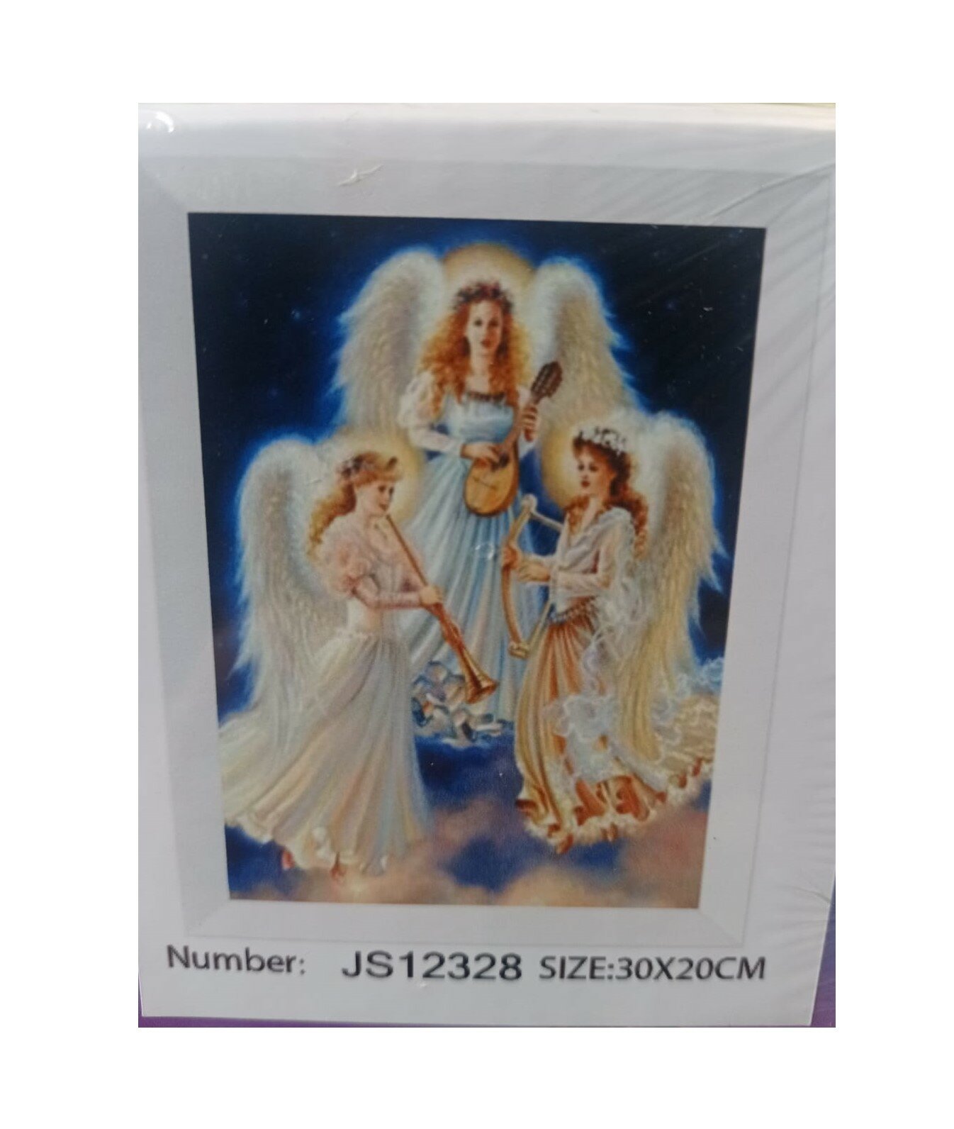 Алмазная мозаика на подрамнике Вышивка Живопись Картина стразами "Ангелы" 30*20см.