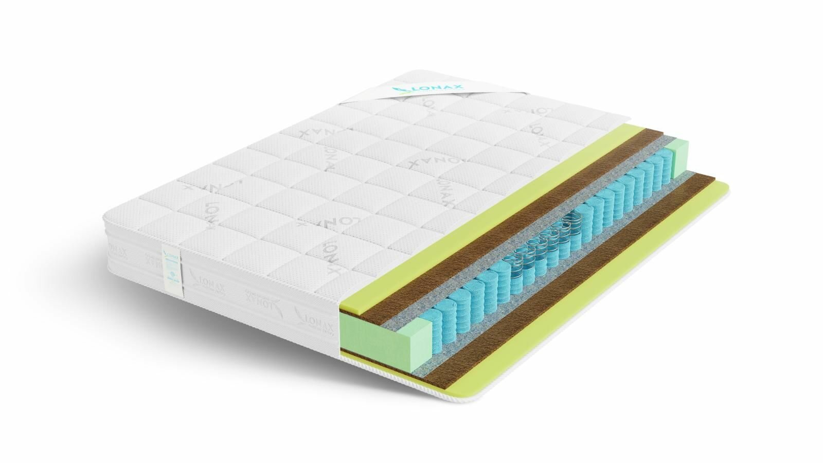 Матрас LONAX ППУ COCOS TFK (256 П/М2) 200 см 200/200 см Размеры: Высота 210мм Глубина 2000мм Ширина 2000мм