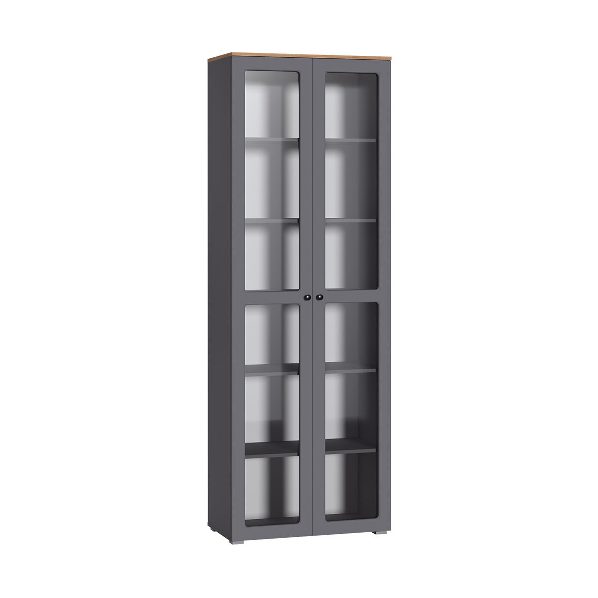 Шкаф-витрина Mobi Остин 16.394.02 Серый Графит 0162 РЕ/Дуб Золотой CRAFT/Графит ZB 856-2 ПВХ