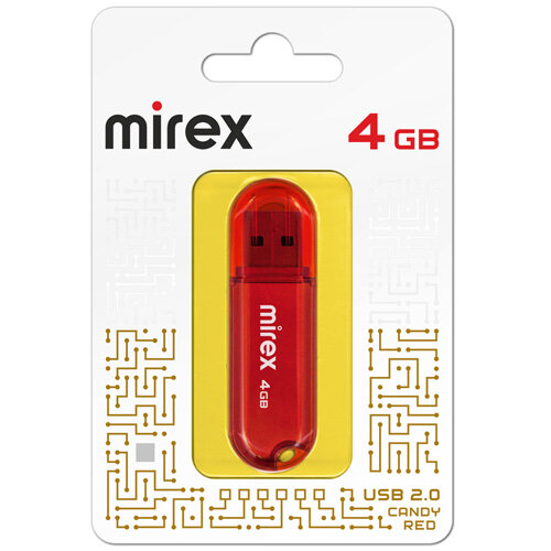 Flash Drive USB 4 Гб Mirex Candy Red - красный