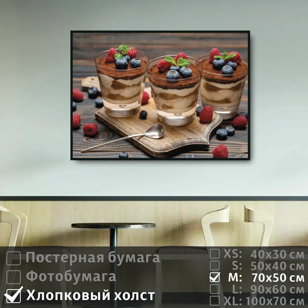 Постер на холсте Натюрморт Из Сладостей На Завтрак 70х50 см ПолиЦентр