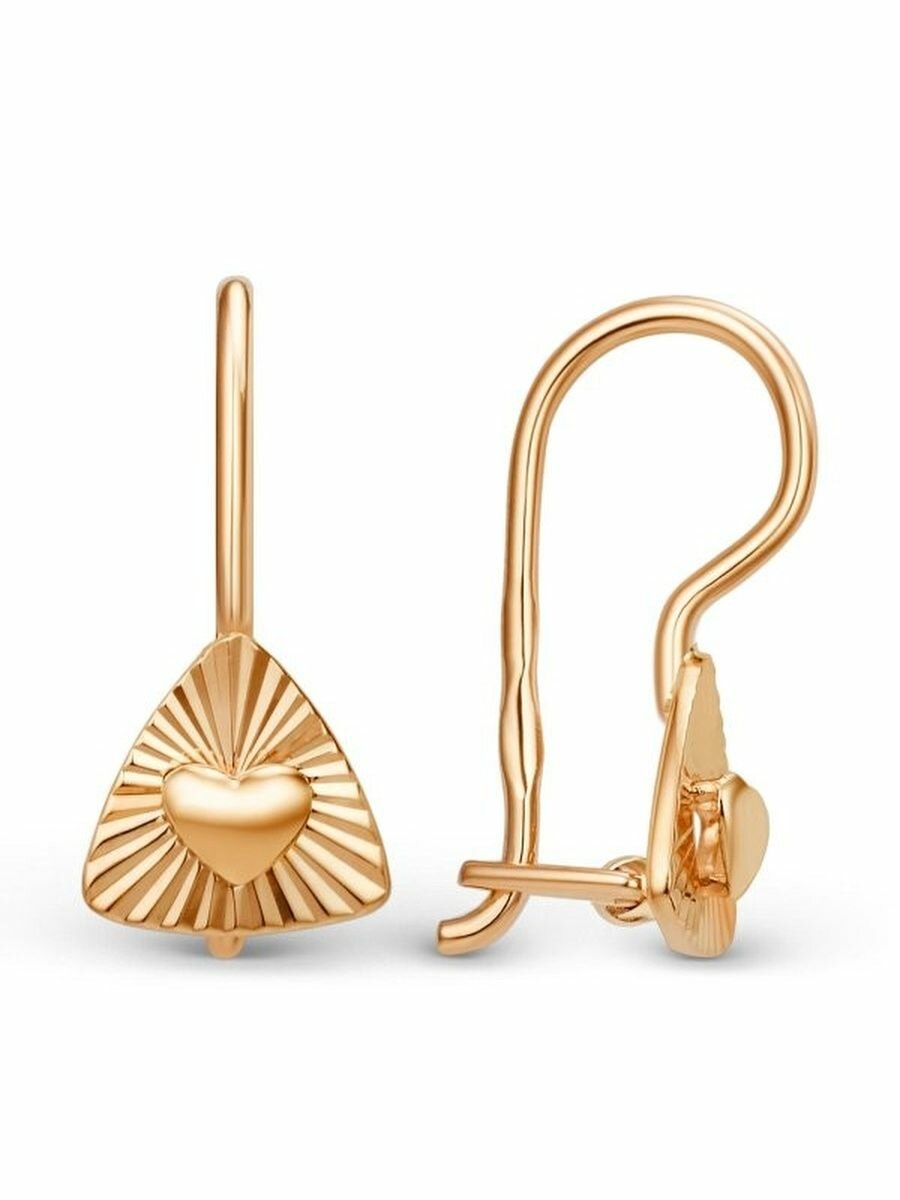 Серьги красное золото, 585 проба