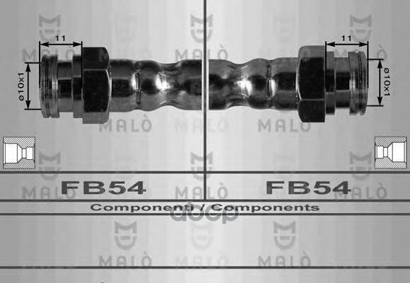 Шланг тормозной задн. Seat Cordoba, Ibiza 94-99, VW Polo 94-01 Malo арт. 8967