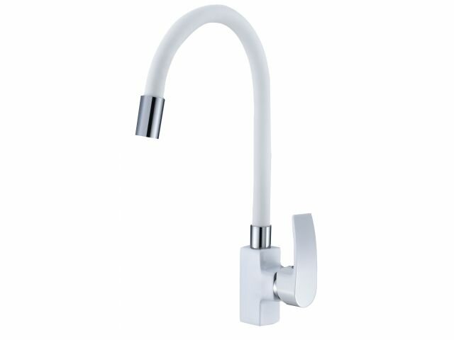 Смеситель для кухни с гибким изливом белый ECONOCE (EC0274WT)