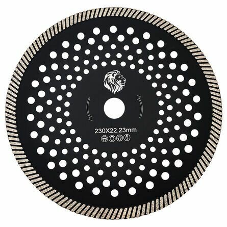 Диск алмазный для резки гранита KING TURBO Performer (тонкий) 230/22,23 мм / Диск по камню / Резка камня