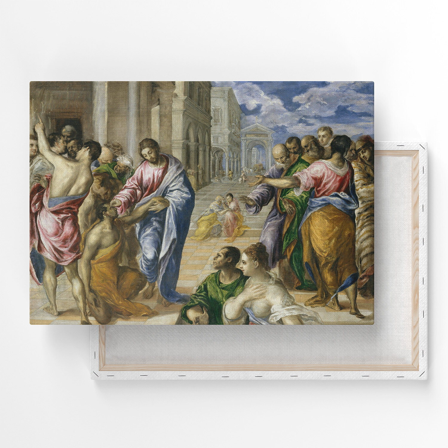 Картина на холсте, репродукция / Эль Греко - Christ Healing the Blind / Размер 80 x 106 см