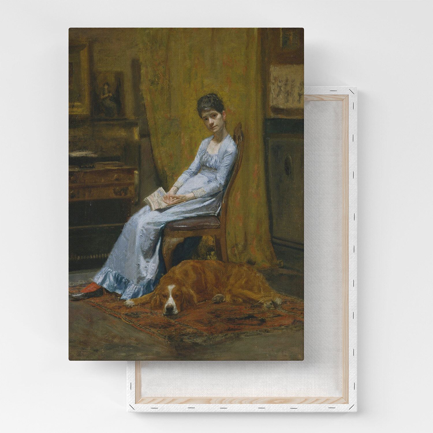 Картина на холсте, репродукция / Томас Икинс - The Artists Wife and His Setter Dog / Размер 80 x 106 см