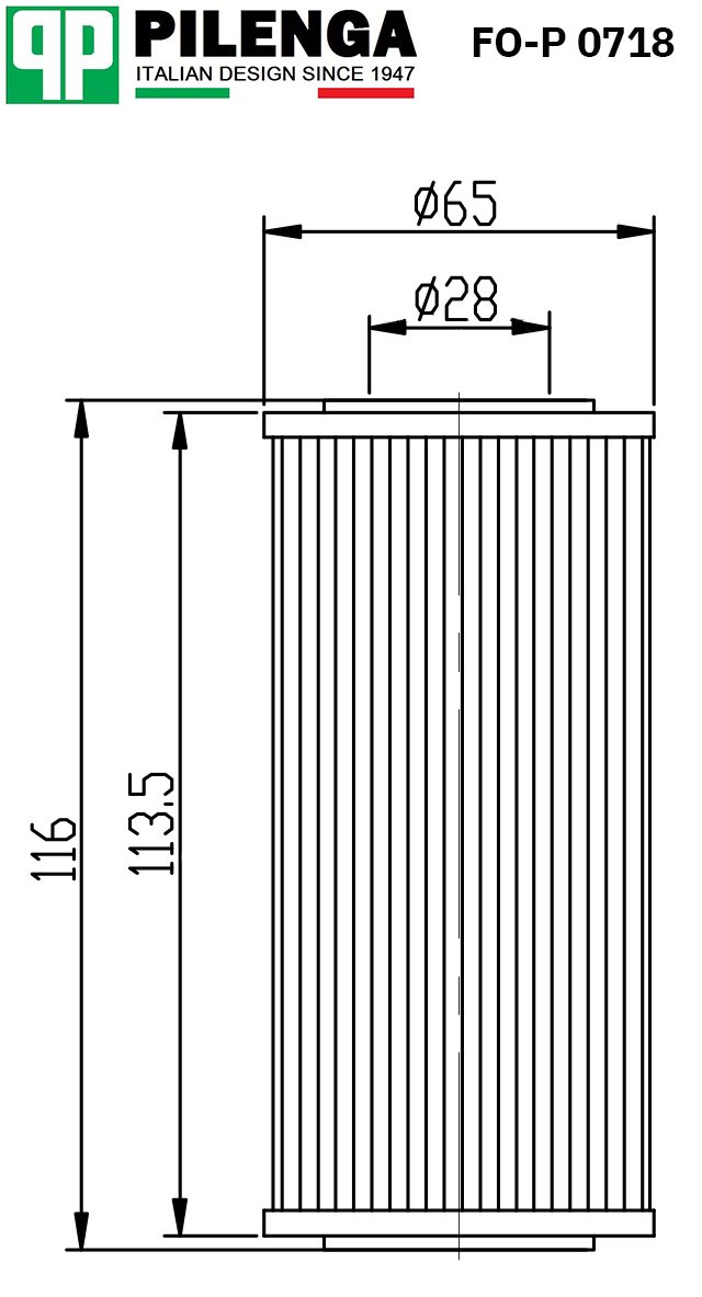 PILENGA FO-P 0718 (FOP0718) фильтрующий элемент масляного фильтра с прокладкой для chrysler