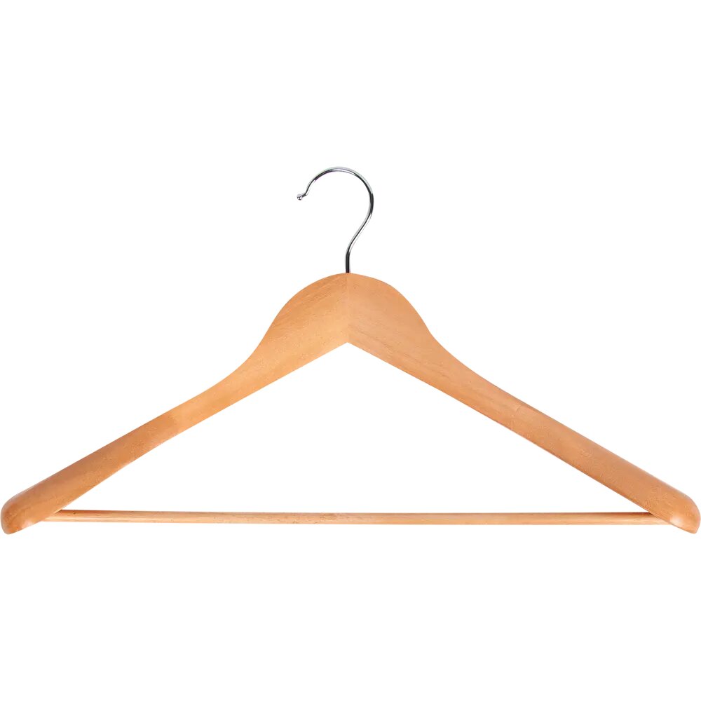 Плечики широкие Spaceo 45x23.5x5.8 см дерево/сталь цвет натуральное дерево