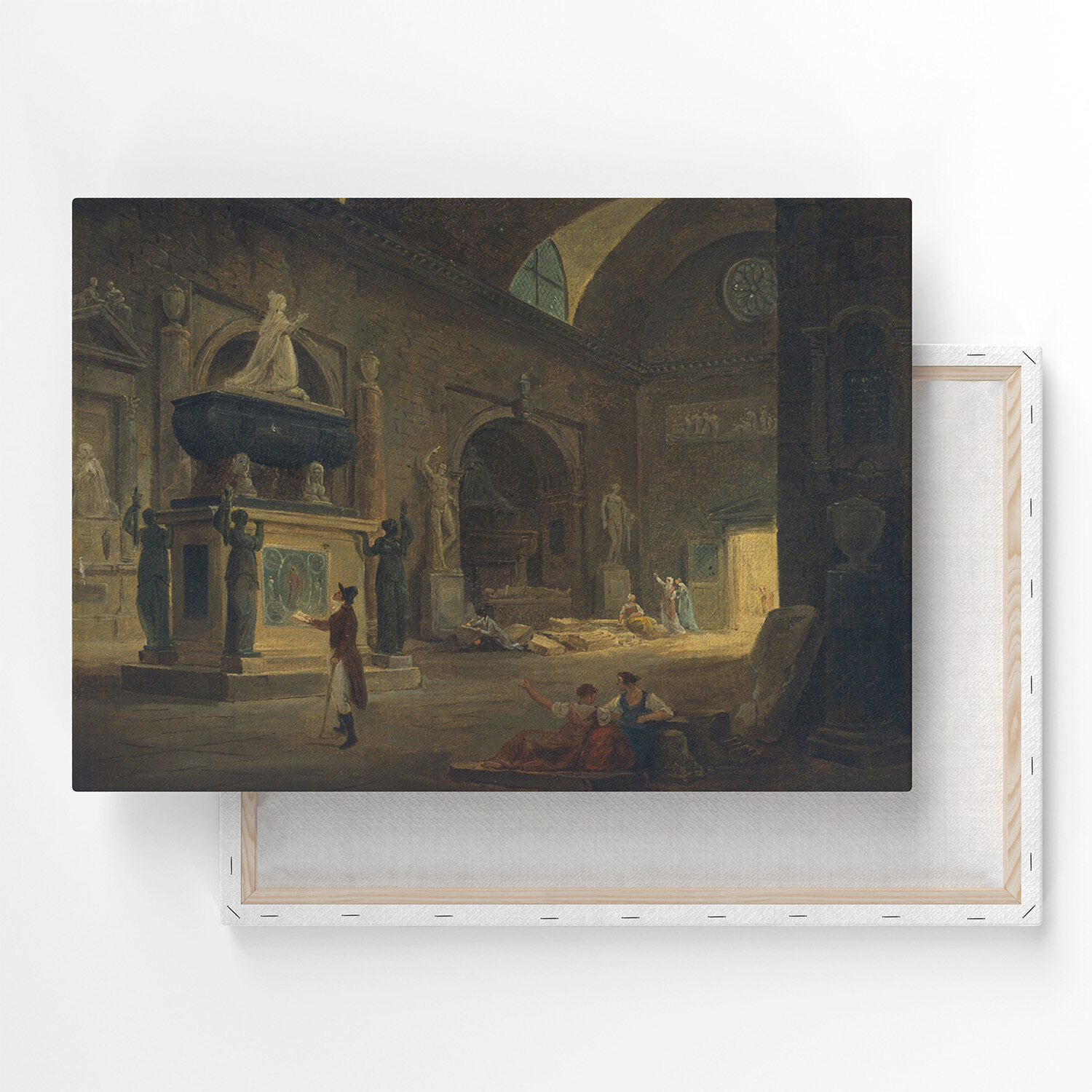 Картина на холсте, репродукция / Юбер Робер - A Hall in the Museum of Monuments / Размер 30 x 40 см