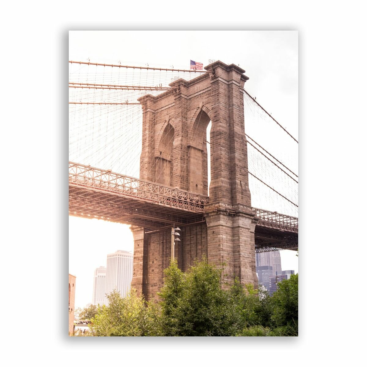 Постер, плакат на бумаге / Бруклинский мост / Размер 30 x 40 см