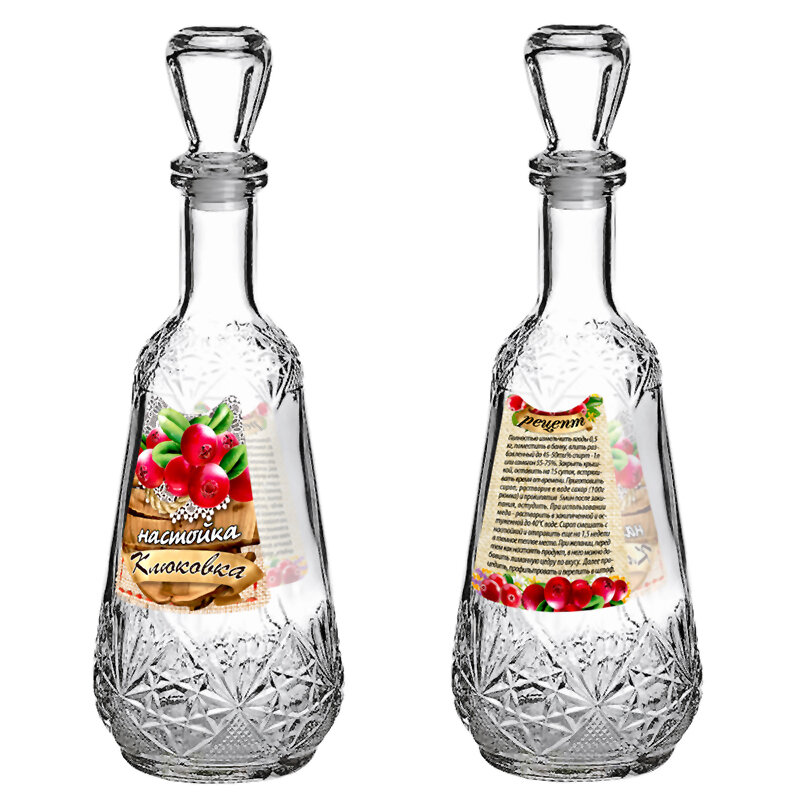 Графин Колокол "Клюковка настойка" 500мл