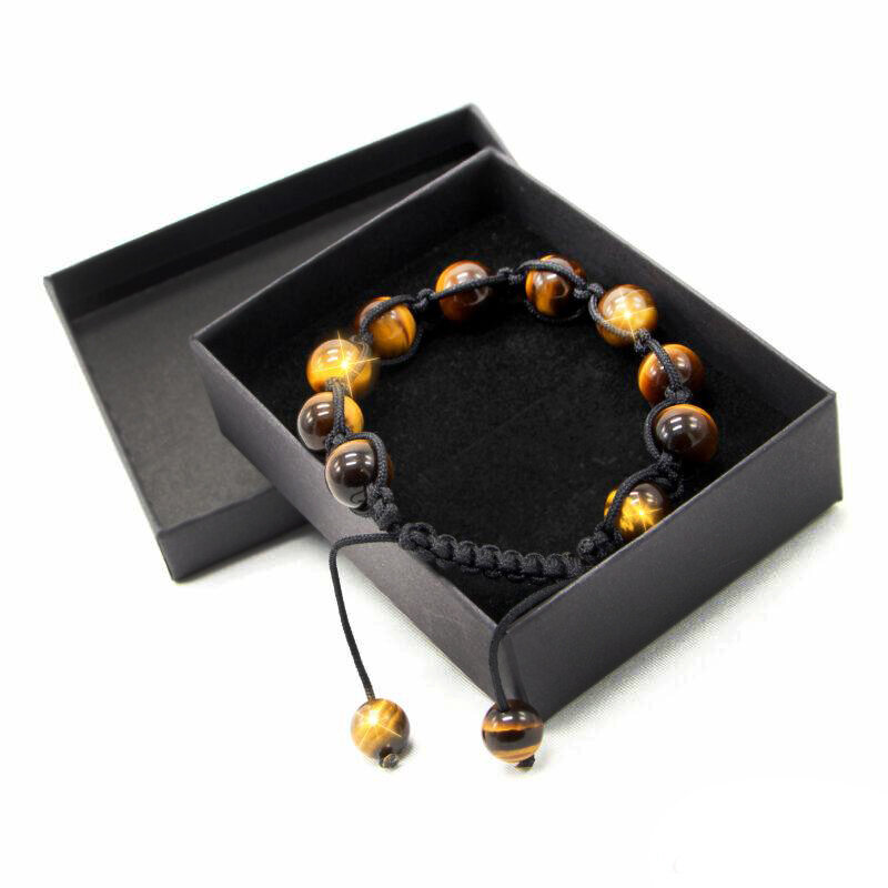 Плетеный браслет, тигровый глаз