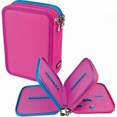 Пенал школьный без наполнения deVENTE 20х14,5х6,5 3 отд. розовый