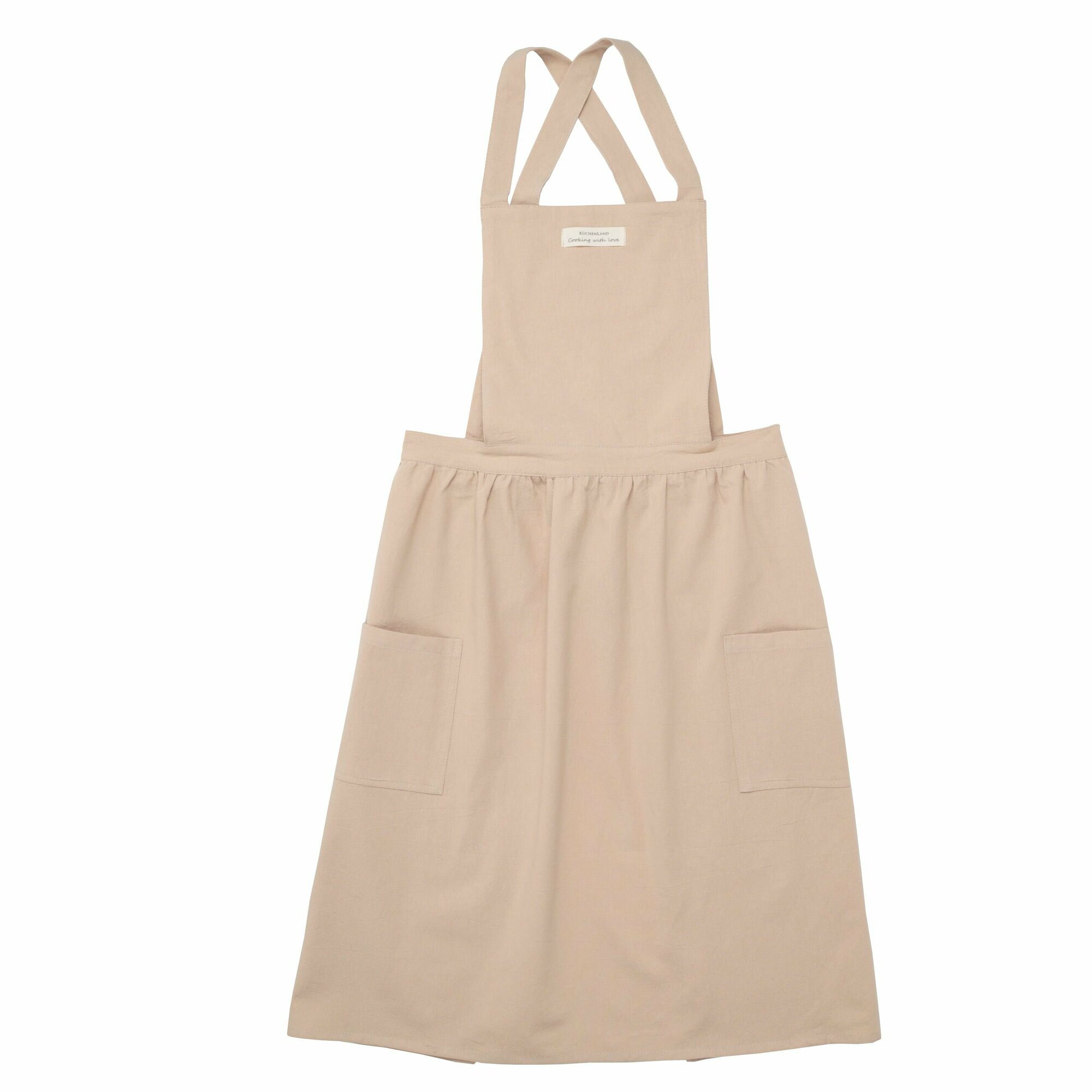 Фартук-платье, 79х88 см, хлопок, бежевый, Vintage kitchen, Kuchenland