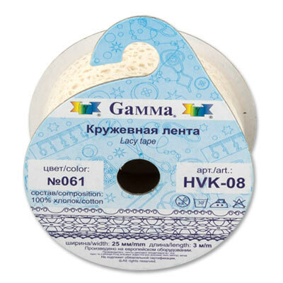Gamma' кружевная лента HVK-08-YV13 25 мм 3 м декоративная отделка ткани шитьё и рукоделие цвет №112 т. красный